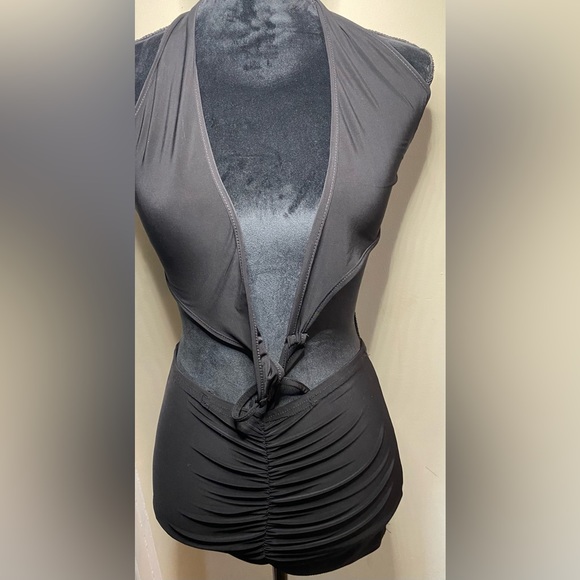 PrettyLittleThing | Dresses | Shape Black Slinky Cut Out Wrap Neck ...